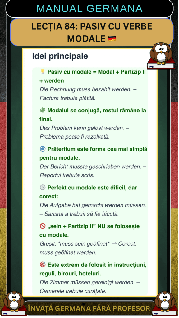 Manual de Germană – Lecția 84: Pasiv cu verbe modale 🇩🇪 - Învață ...